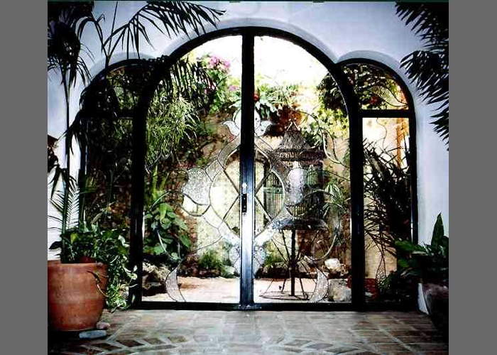 Interior rooms with stained glass